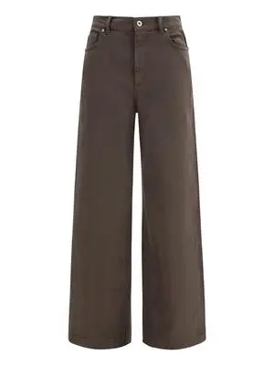 P.a.r.o.s.h Wide Leg Drill Pants - Brown