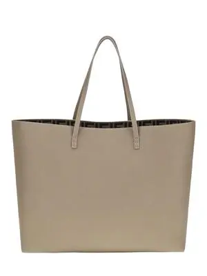 Fendi Medium Roll Roman Leather Shopping Bag - Cream