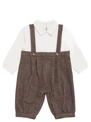 IL GUFO Cotton-blend Collar Playsuit - Brown
