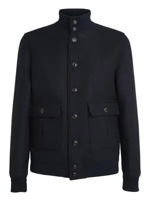 VALSTAR Virgin Wool "valstarino" Bomber Jacket - Navy