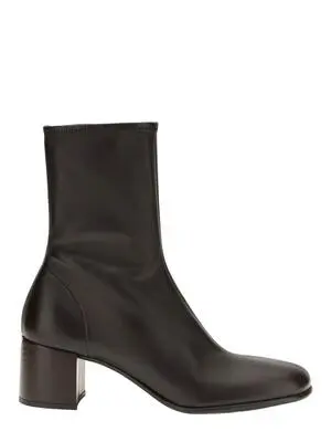 Prada Stretch Nappa Leather Ankle Boots - Brown