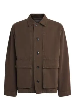 LEMAIRE Boxy Jacket In Broken Twill - Brown