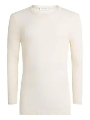 LEMAIRE Ribbed Cotton Long-sleeve T-shirt - Beige