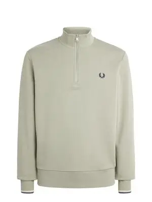 Fred Perry Cotton Half-zip Sweatshirt Green
