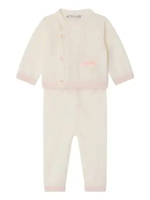Bonpoint Pointelle Knit Cardigan And Leggings Set - White