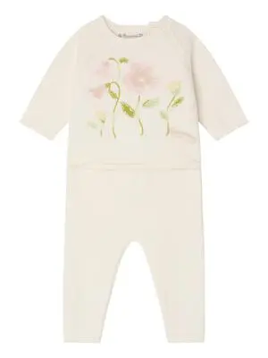 Bonpoint Cotton-cashmere Loani Sweater And Trousers Set - Pink