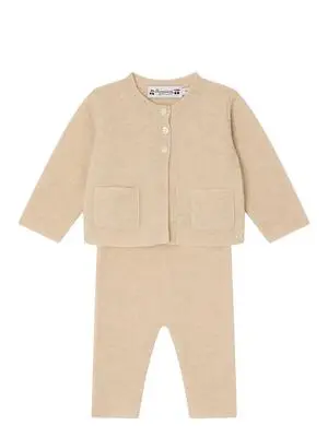 Bonpoint Cashmere Cardigan And Trousers Set - Beige
