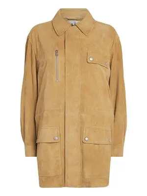 FRAME Suede The Safari Jacket - Beige