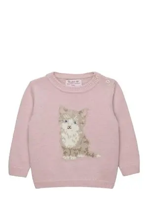 TROTTERS Trotters Jacquard Kitten Motif Cashmere & Merino Sweater