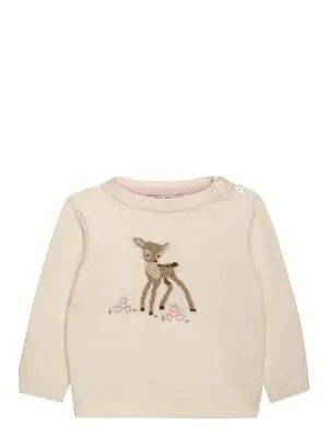 TROTTERS Trotters Wool-Blend Fawn Intarsia Sweater