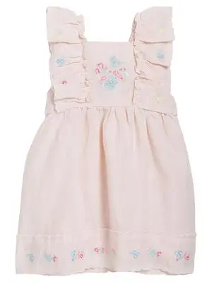 TARTINE ET CHOCOLAT Linen Embroidered Dress - Pink