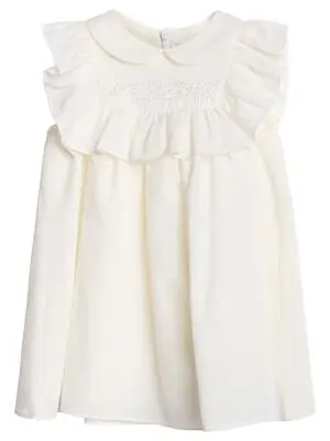 TARTINE ET CHOCOLAT Cotton-blend Ruffle-collar Dress - Blue