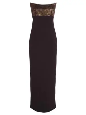 Roland Mouret Embellished Off-the-shoulder Gown - Brown