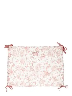 TARTINE ET CHOCOLAT Floral Print Reversible Bed Bumper - Pink