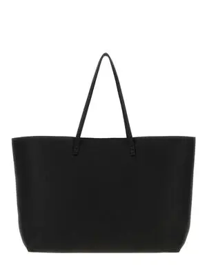Fendi Leather Medium Roll Shopping Bag - Black