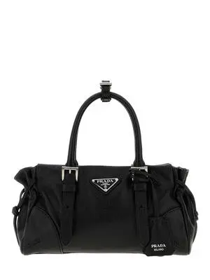 Prada Leather Small Karin Handbag - Black