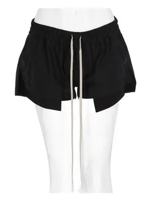 Rick Owens Drawstring Layered Hem Shorts - Black