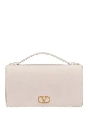 VALENTINO VALENTINO GARAVANI Textured Leather Top Handle Clutch Bag