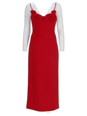 MAGDA BUTRYM Magda Butrym Floral Appliqué Bust Midi Dress