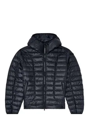 DIESEL® DIESEL Hooded Zip-Up Sleeveless Down Jacket With Logo Patch