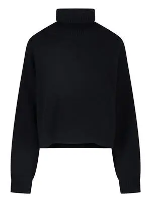 LISA YANG Ribbed Turtleneck Sweater Black
