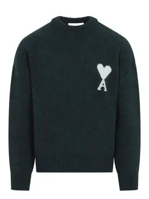 AMI Paris Alpaca Blend Pullover Sweater - Green
