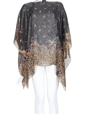 Etro Printed Silk Poncho Top - Multicolour