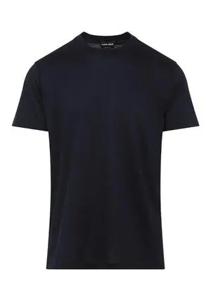 Giorgio Armani Giorgio Armani Men's Silk-Blend T-Shirt Blue