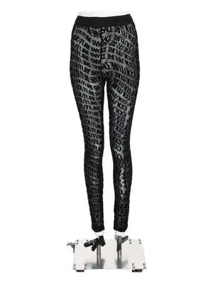 Versace Logo Jacquard Stretch Slim-leg Trousers - Black