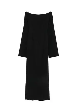Solace London Marcella Maxi Dress With Off-shoulder Neckline And Bell Sleeves - Black