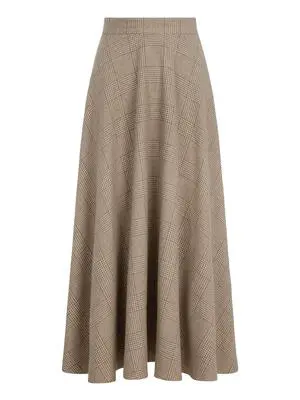 OSCAR DE LA RENTA Oscar De La Renta Plaid Wool-Cashmere Blend Skirt