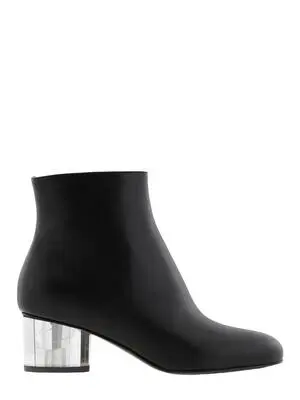 FERRAGAMO Block Heel Ankle Boots - Black