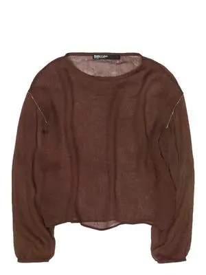 Bimba Y Lola Bimba Y Lola Boxy Sweater With Metallic Beads Brown