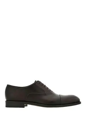 FERRAGAMO Cap Toe Lace-up Oxford Shoes - Brown