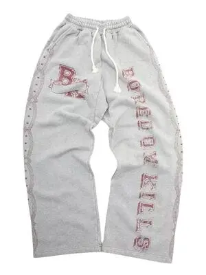 BOREDOM KILLS Collegiate Logo-print Track Pants - Grey