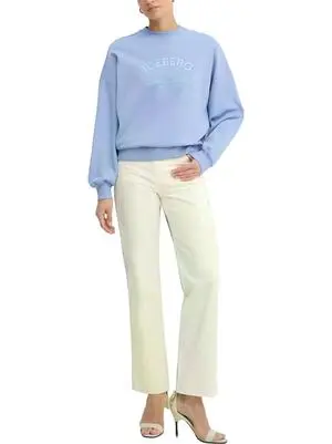 Iceberg Logo Embroidered Dropped-shoulder Sweater - Blue