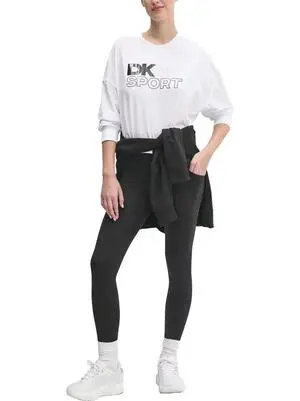 Dkny Long-sleeve Cropped T-shirt - White