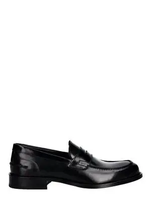 BALDININI Leather Penny Loafers - Black