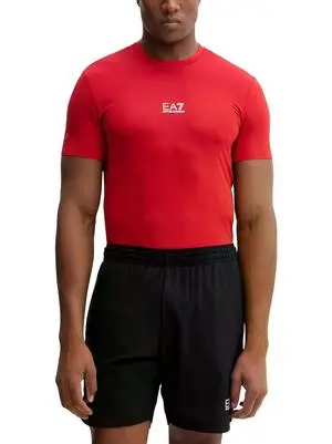 EA7 Logo-print Short-sleeve T-shirt - Red