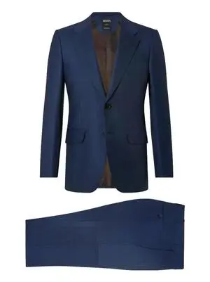 Zegna Navy- Trofeo 120mila Wool Suit - Blue