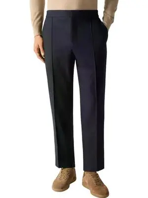 Zegna Zegna Wool, Silk, And Cashmere Blend Pants Blue