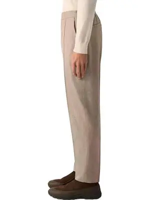 Zegna Light Taupe Mélange Wool Silk And Cashmere Pants - Neutrals