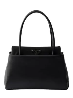 PRADA Prada Small Leather Bag With Re-Nylon Flap