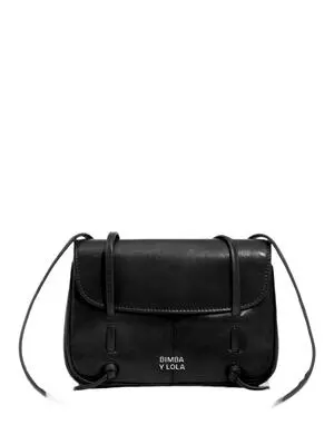 Bimba Y Lola Leather Mini Flap Bag - Black
