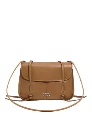 Bimba Y Lola Honey Leather Mini Flap Bag - Brown