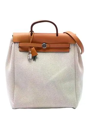 Hermès 2004 Toile Herbag Gm Backpack - Neutrals