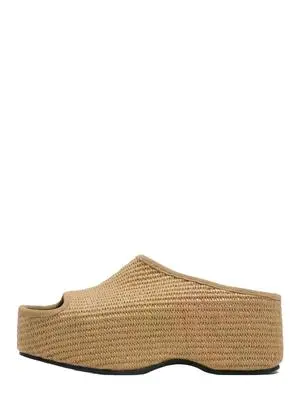 Bimba Y Lola Natural Raffia Platform Sandals - Neutrals