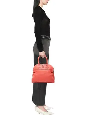 Hermès 2010 Clemence Atlas 35 Handbag Red