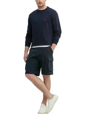 AERONAUTICA MILITARE Cargo Shorts With Logo Patch - Blue
