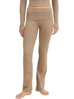 CASALL Logo Embroidered Flared Track Pants - Brown